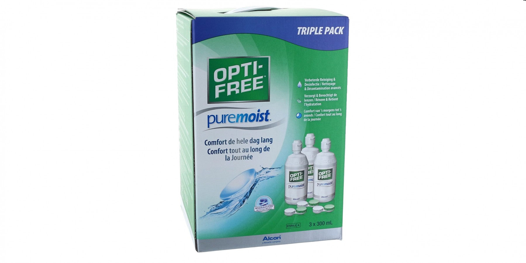 Tripack OPTI-FREE PUREMOIST – centrevisionlentille- CVL OPTIQUE